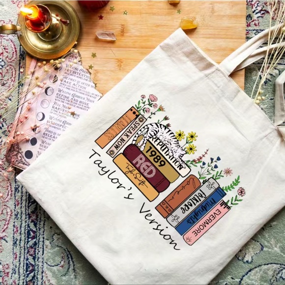 Taylor Swift | Bags | Taylors Version Inspired Book Beige Tote Bag ...